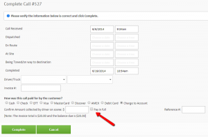 Option to Pay in Full | Towbook
